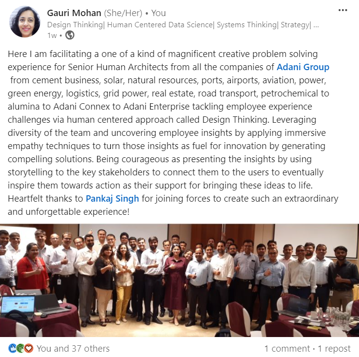 Coaching Adani group of all companies HR Senior Leadership on employee ...